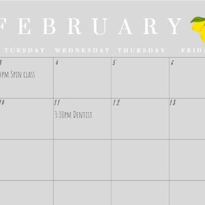 Lemon Themed Printable Monthly Planner and Calendar Insert Pages - Etsy