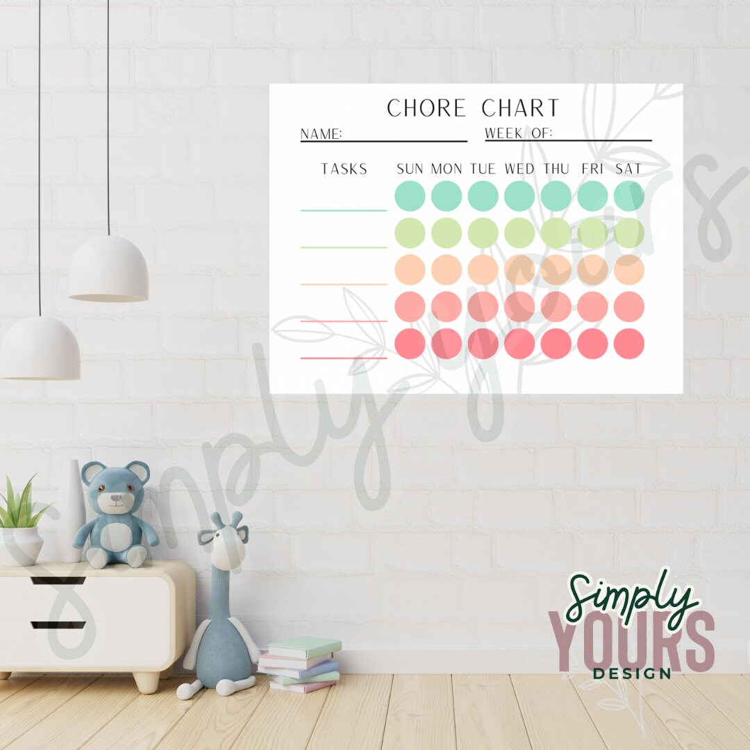 Printable Minimalist Chore Chart - Etsy