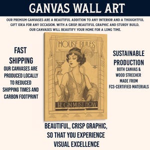 Art Deco Home Bar Decor – Flapper Bar Cart Wall Art, Funny Roaring ...