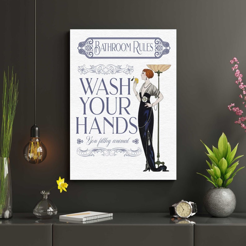 Funny Bathroom Print Art Deco Wall Decor Art Deco - Etsy