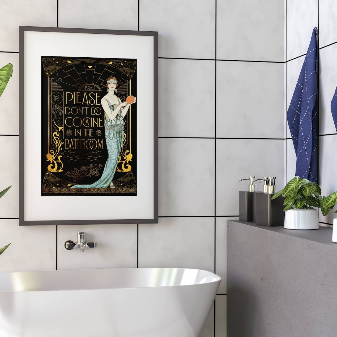 Funny Bathroom Sign Art Deco Bathroom Decoration Vintage - Etsy