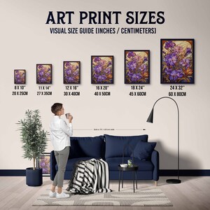 Art Nouveau Stained Glass Floral Poster, Gift for Gardeners and ...