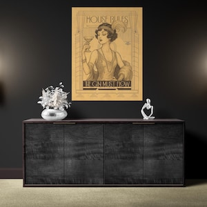 Art Deco Home Bar Decor – Flapper Bar Cart Wall Art, Funny Roaring ...