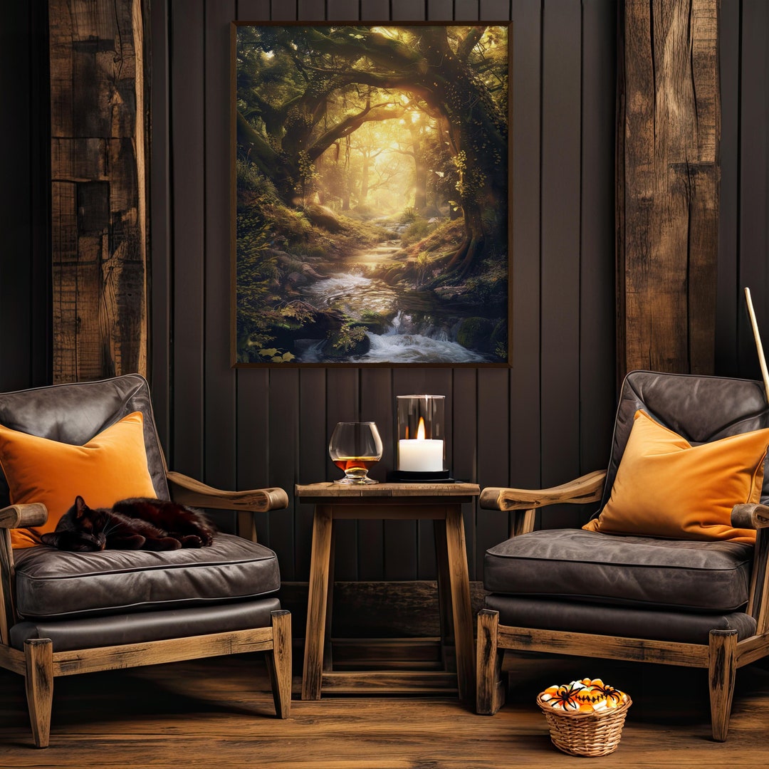 Fantasy Forest Print, Night Forest Fairy Decor, Fantasy Forest ...