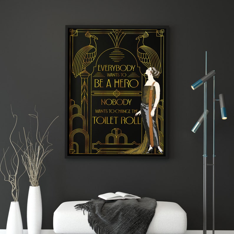 Art Deco Decor Print Funny Livingroom Poster Art Deco - Etsy