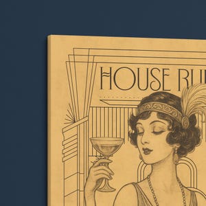 Art Deco Home Bar Decor – Flapper Bar Cart Wall Art, Funny Roaring ...