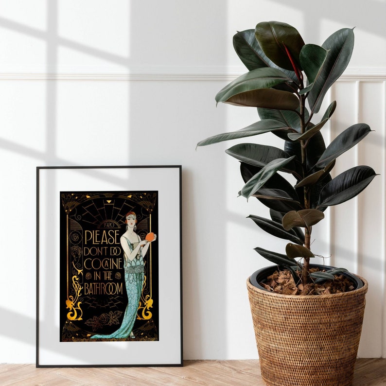 Funny Bathroom Sign Art Deco Bathroom Decoration Vintage - Etsy