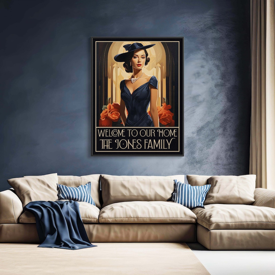 Personalized New Home Owner Art Deco Custom Art: Unique Gift for House ...