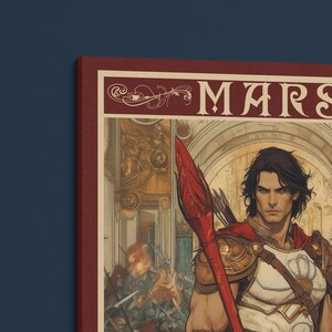 Roman God Mars Art Noveau Style Print for Lovers of Greek Mythology ...