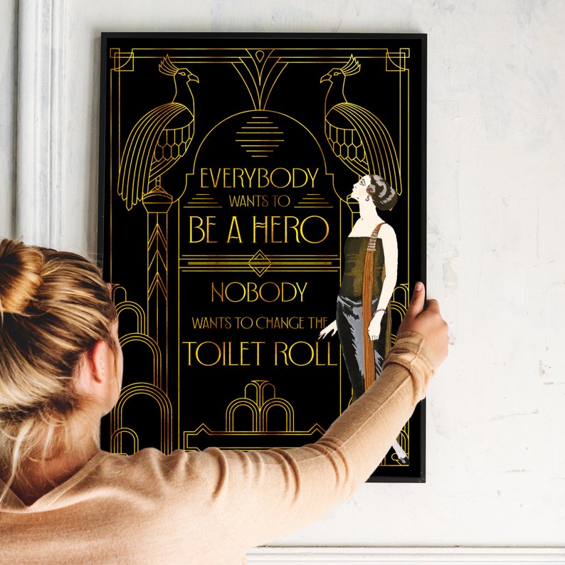 Art Deco Decor Print Funny Livingroom Poster Art Deco - Etsy