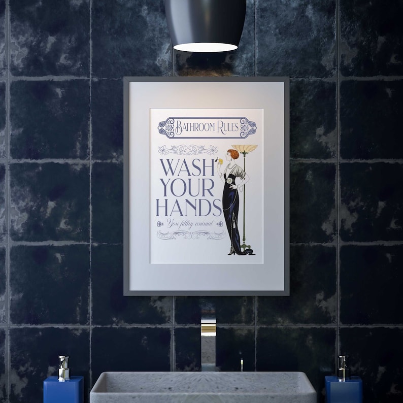 Funny Bathroom Print Art Deco Wall Decor Art Deco - Etsy