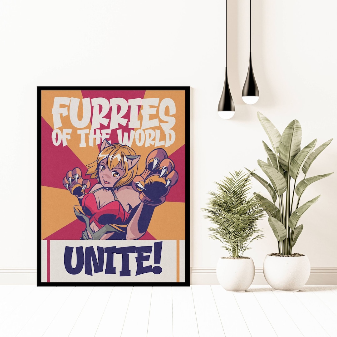 Funny Furry Art Anime Poster Cat Girl Furry Art Print - Etsy