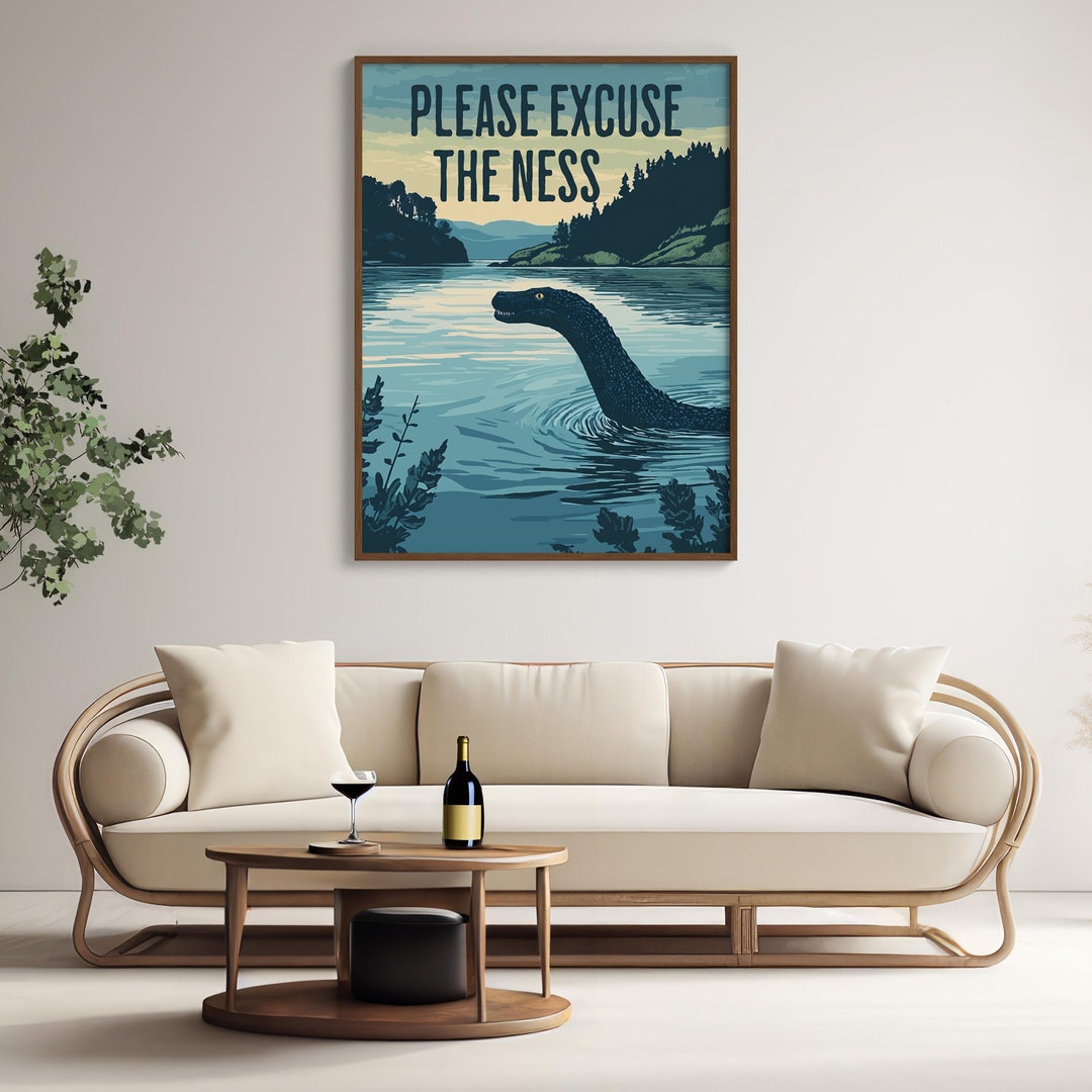 Funny Loch Ness Monster Living Room Home Decor | Nerd New Home Owner ...