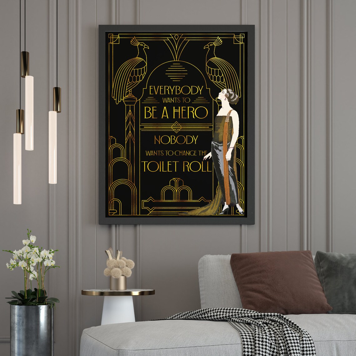 Art Deco Decor Print Funny Livingroom Poster Art Deco - Etsy