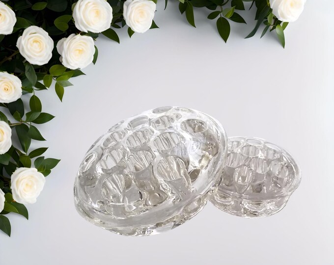 Glass Flower Frogs, Floral Arranging Frogs, Clear Glass Frogs, Heavy ...