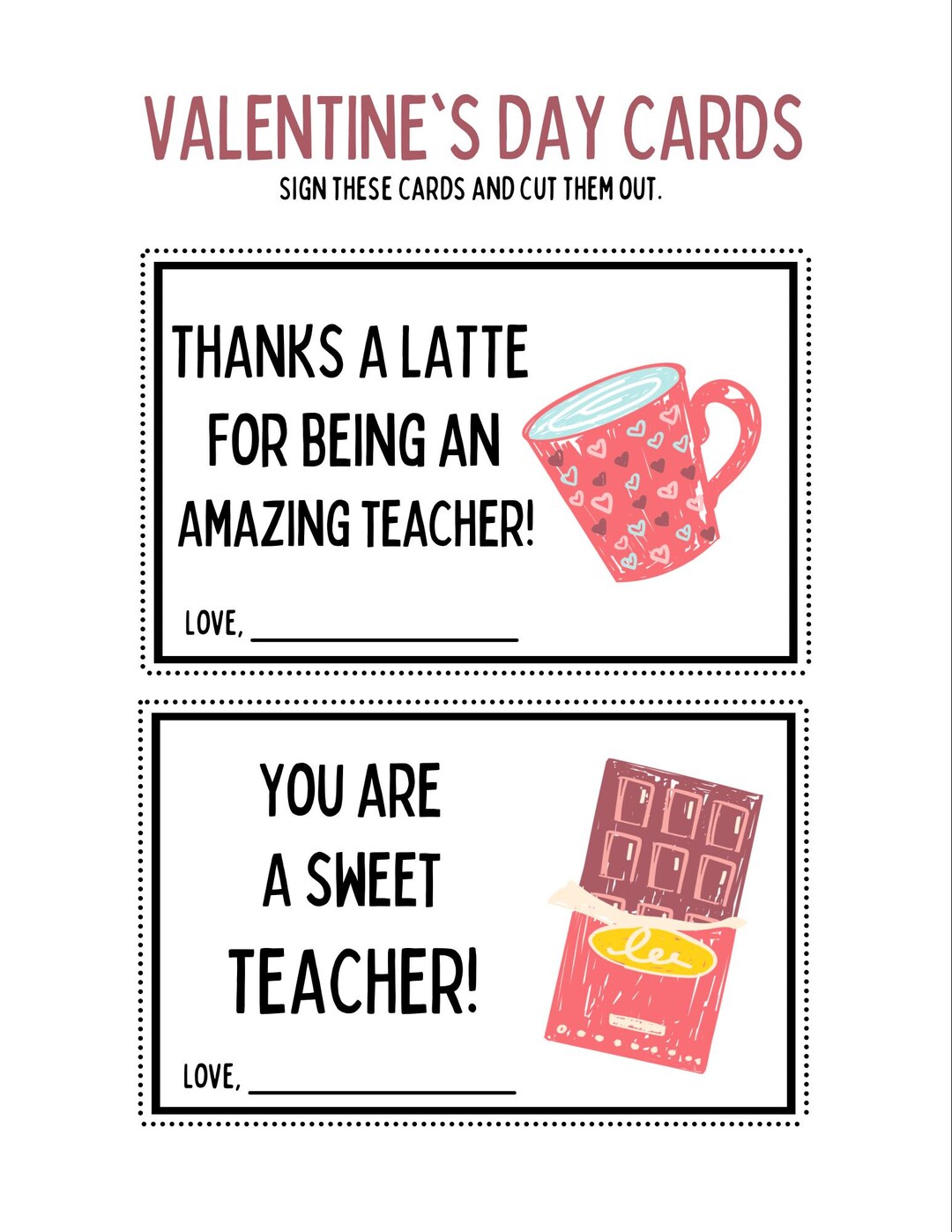 Printable Valentines Day Tags Instant Digital Download DIY Valentines ...