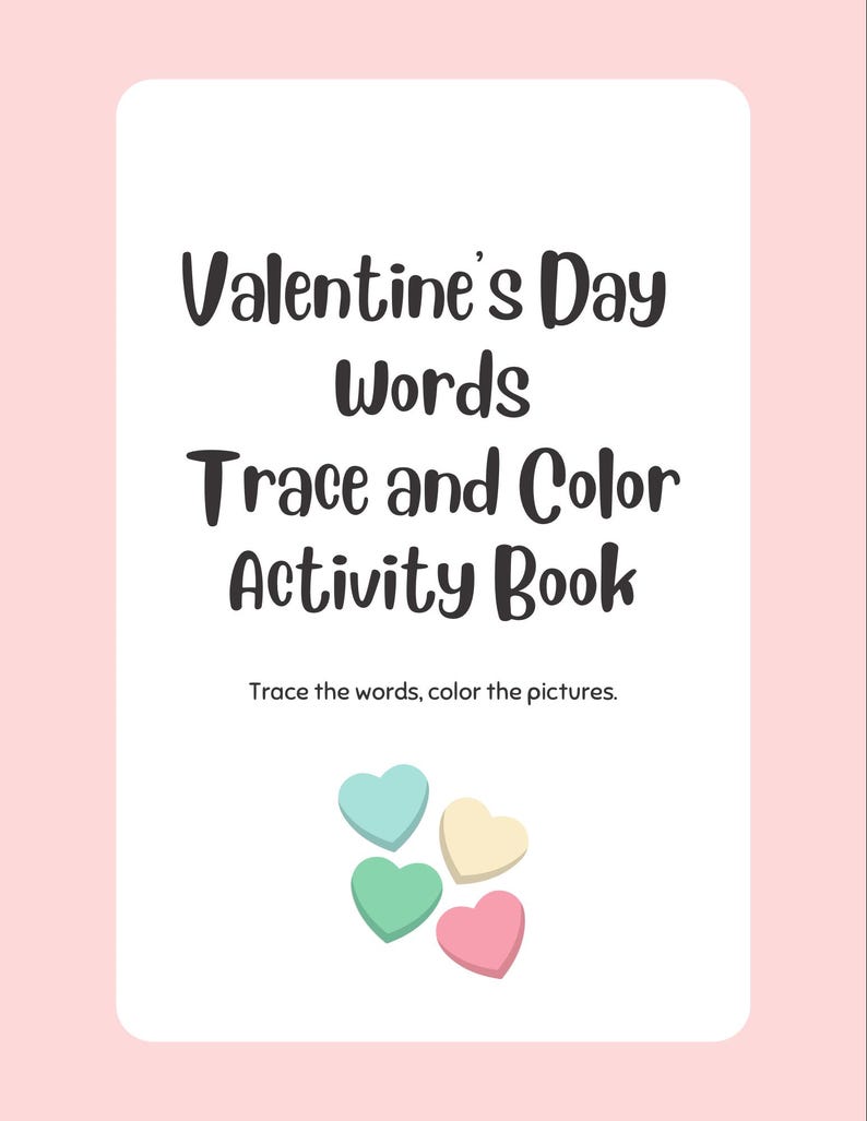 Valentine's Day Trace and Color Activity Book for Kids | Fun Printable ...