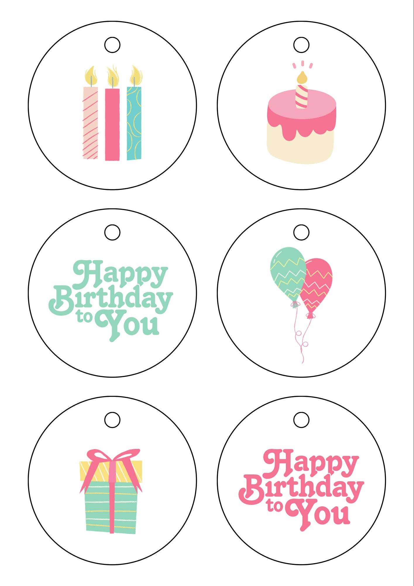 Printable Birthday Gift Tags | Instant Digital Download | DIY Birthday ...
