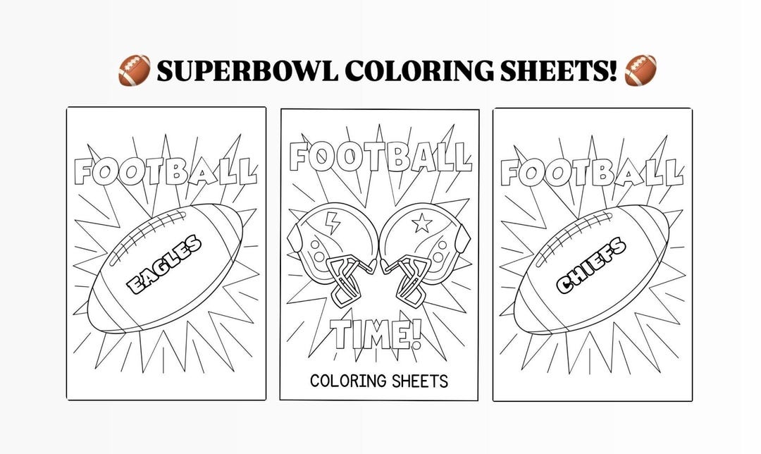 Football Coloring Sheets Printable Super Bowl Activity Sheets Chiefs Vs ...