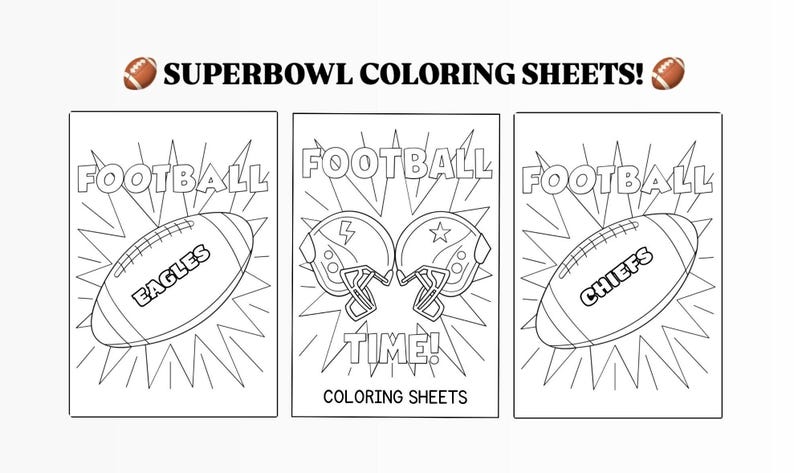 Football Coloring Sheets Printable Super Bowl Activity Sheets Chiefs Vs ...