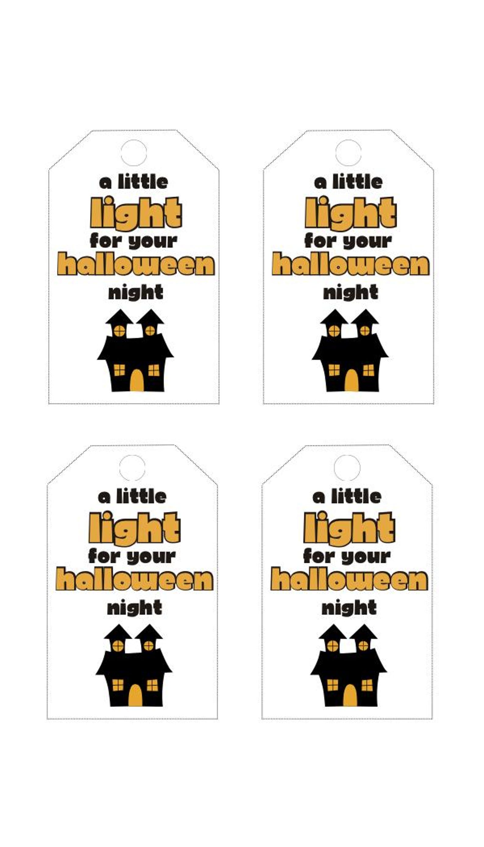 Halloween Trick or Treat Tag Printable | Glow Stick Gift Tag | Print at ...