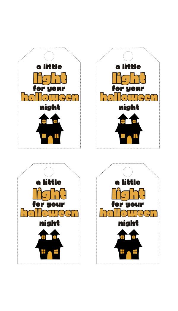 Halloween Trick or Treat Tag Printable | Glow Stick Gift Tag | Print at ...