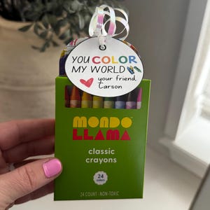 Valentine Printable Tag | Crayon Gift | Custom Name Gift Tag | Easily ...