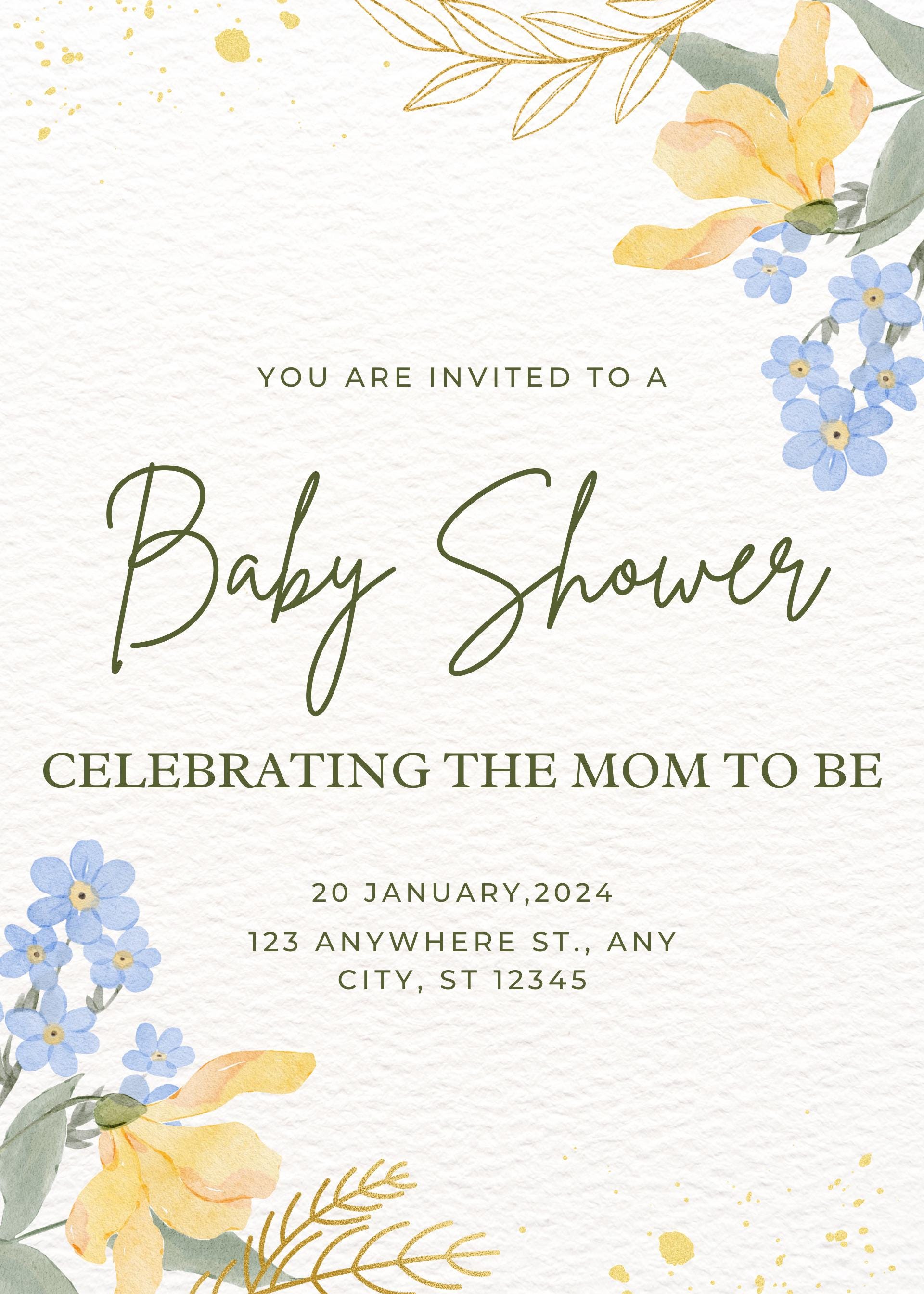 Custom Baby Shower Invitation Printable | Cute Baby Shower Invite ...