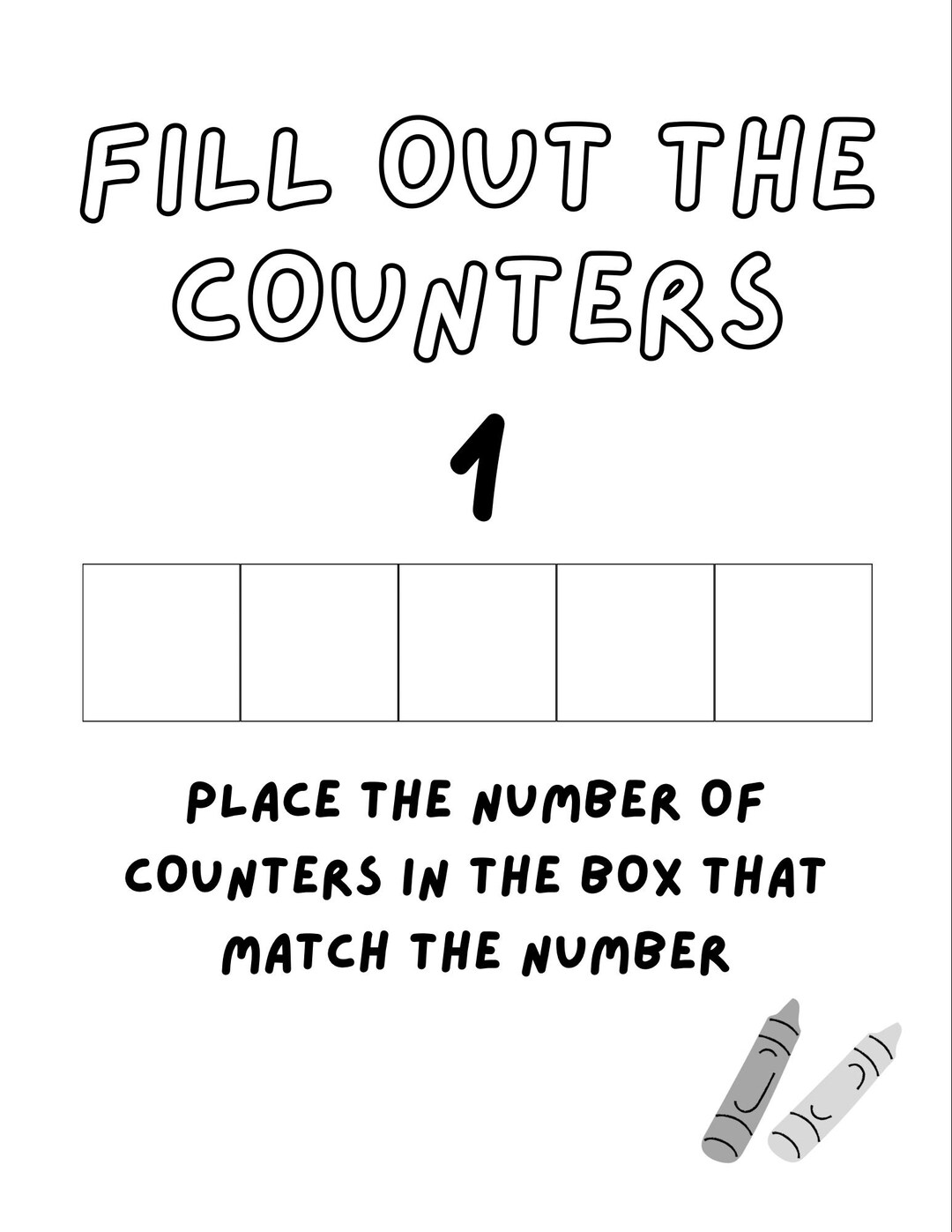 Printable Counting Chart | Learn to Count Numbers 1-5 | Educational for ...
