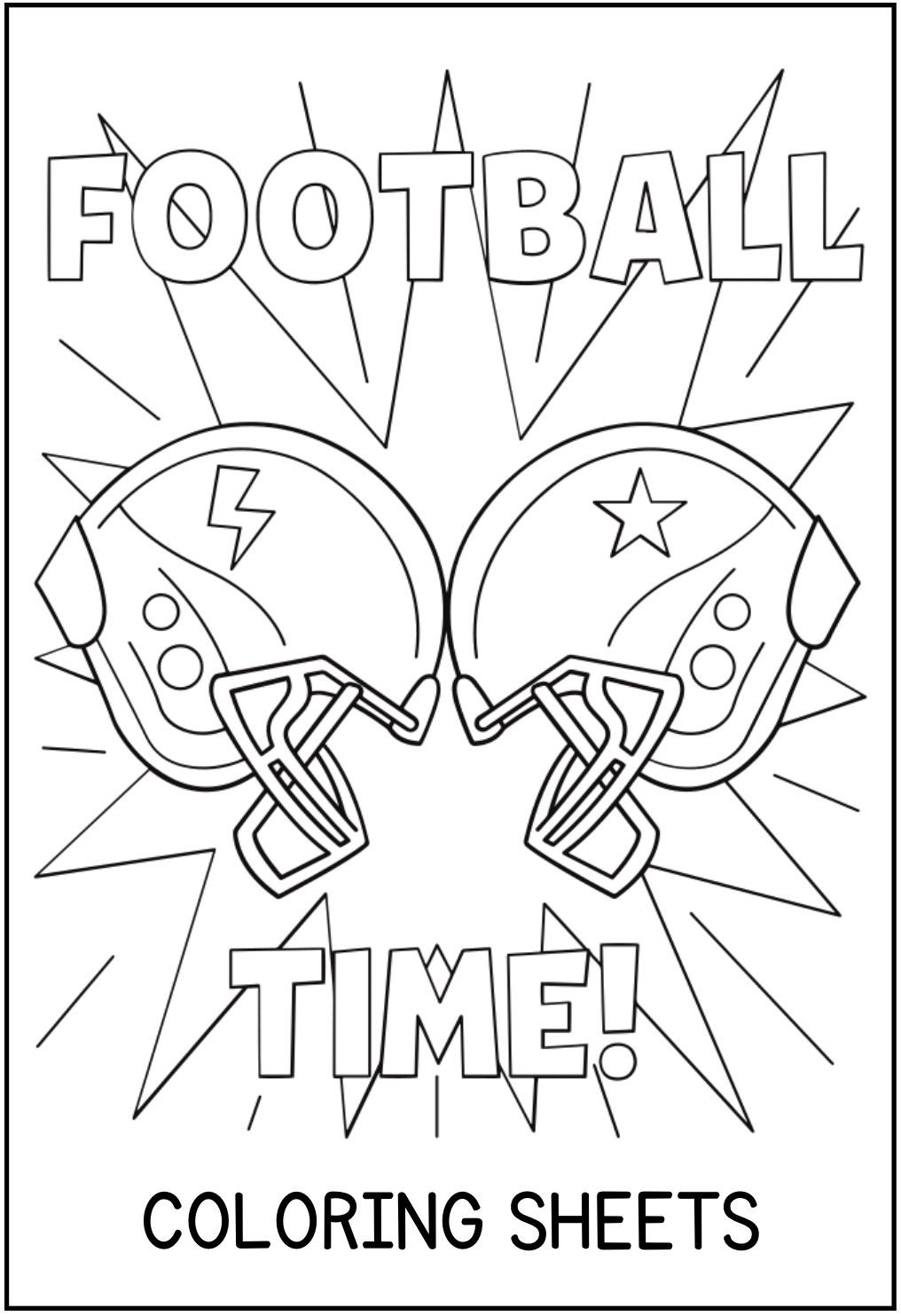 Football Coloring Sheets Printable | Sports Activity Sheets | Football ...