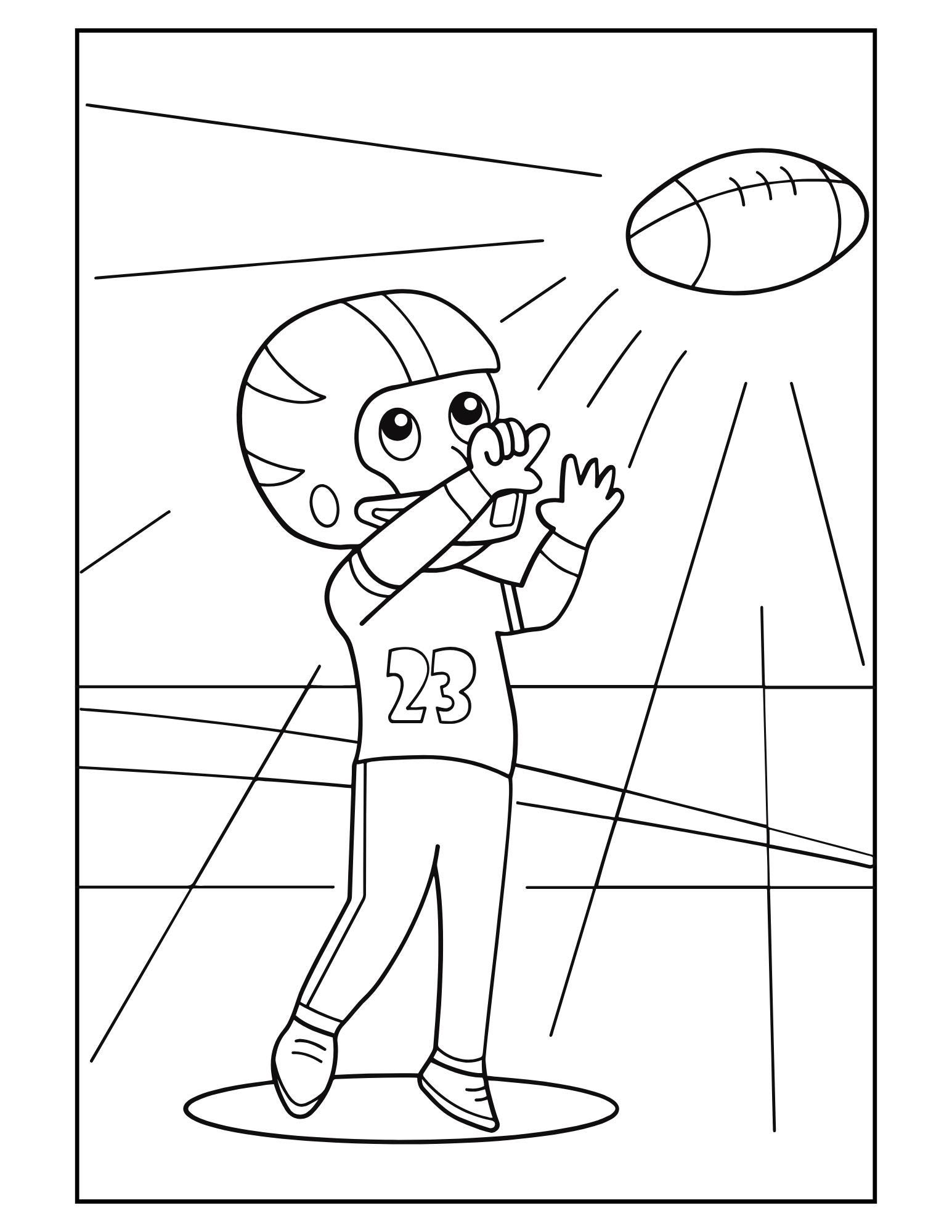 Football Coloring Sheets Printable | Sports Activity Sheets | Football ...