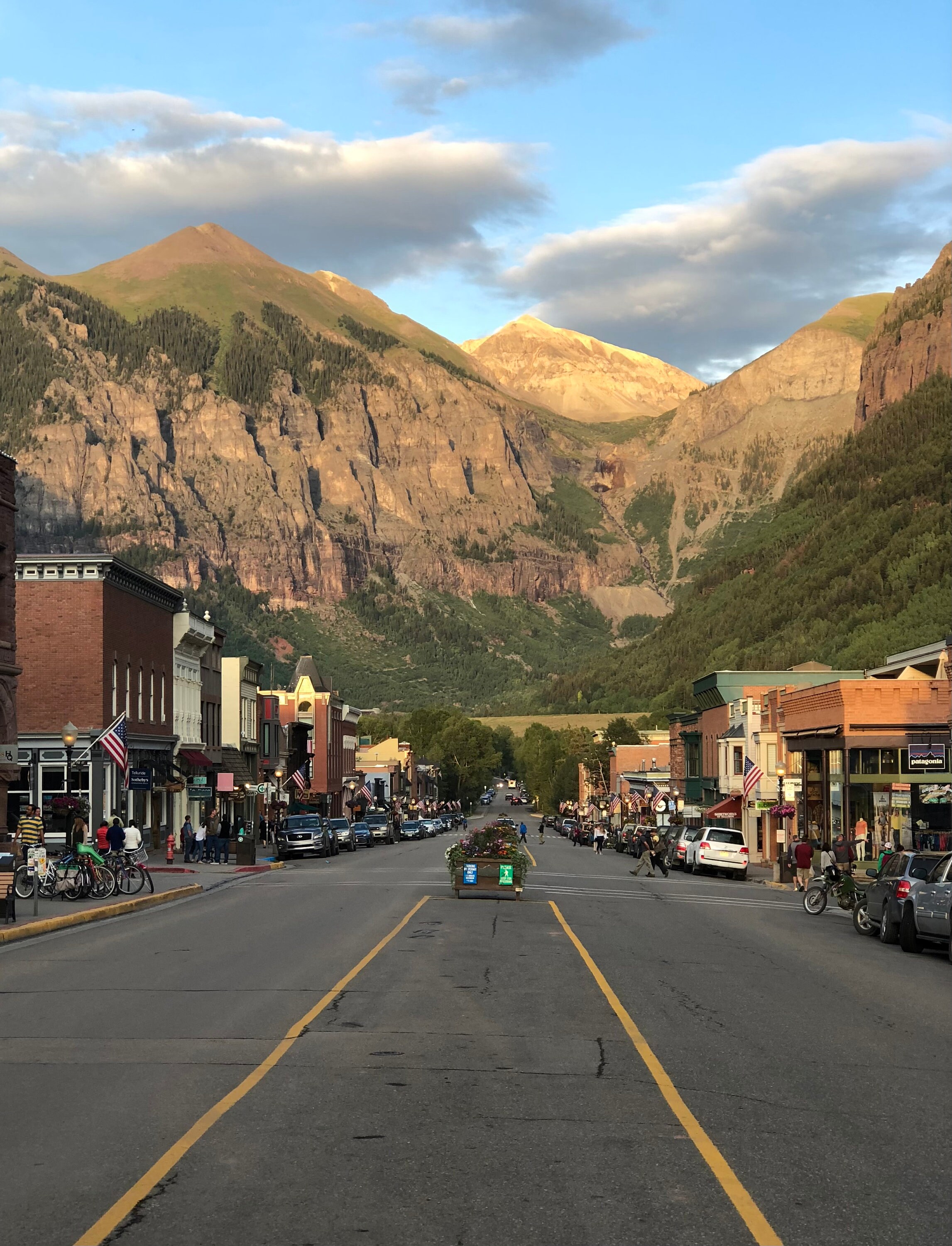 Telluride, Colorado Main Street. Fall Scenic View. Color and Black ...