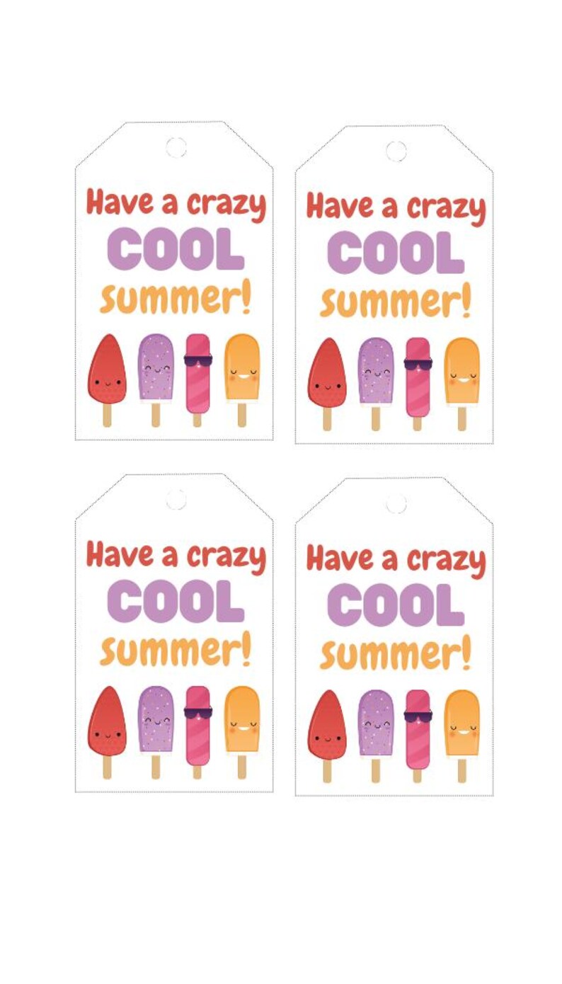 Have a Cool Summer Gift Tag | Printable Tag | End of School | Summer ...