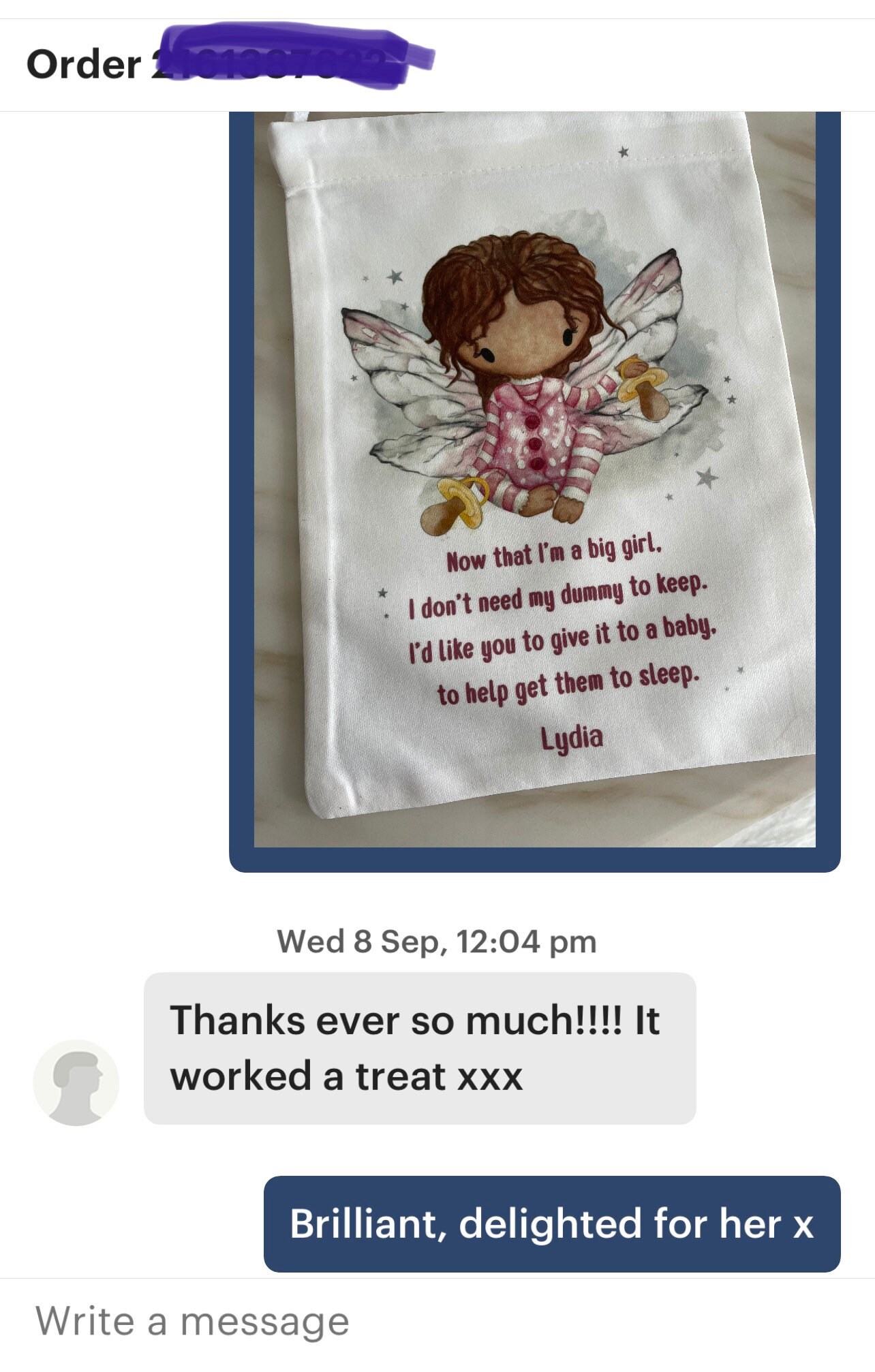 Personalised Dummy Fairy Bag Baby Keepsake Pacifier Bag - Etsy