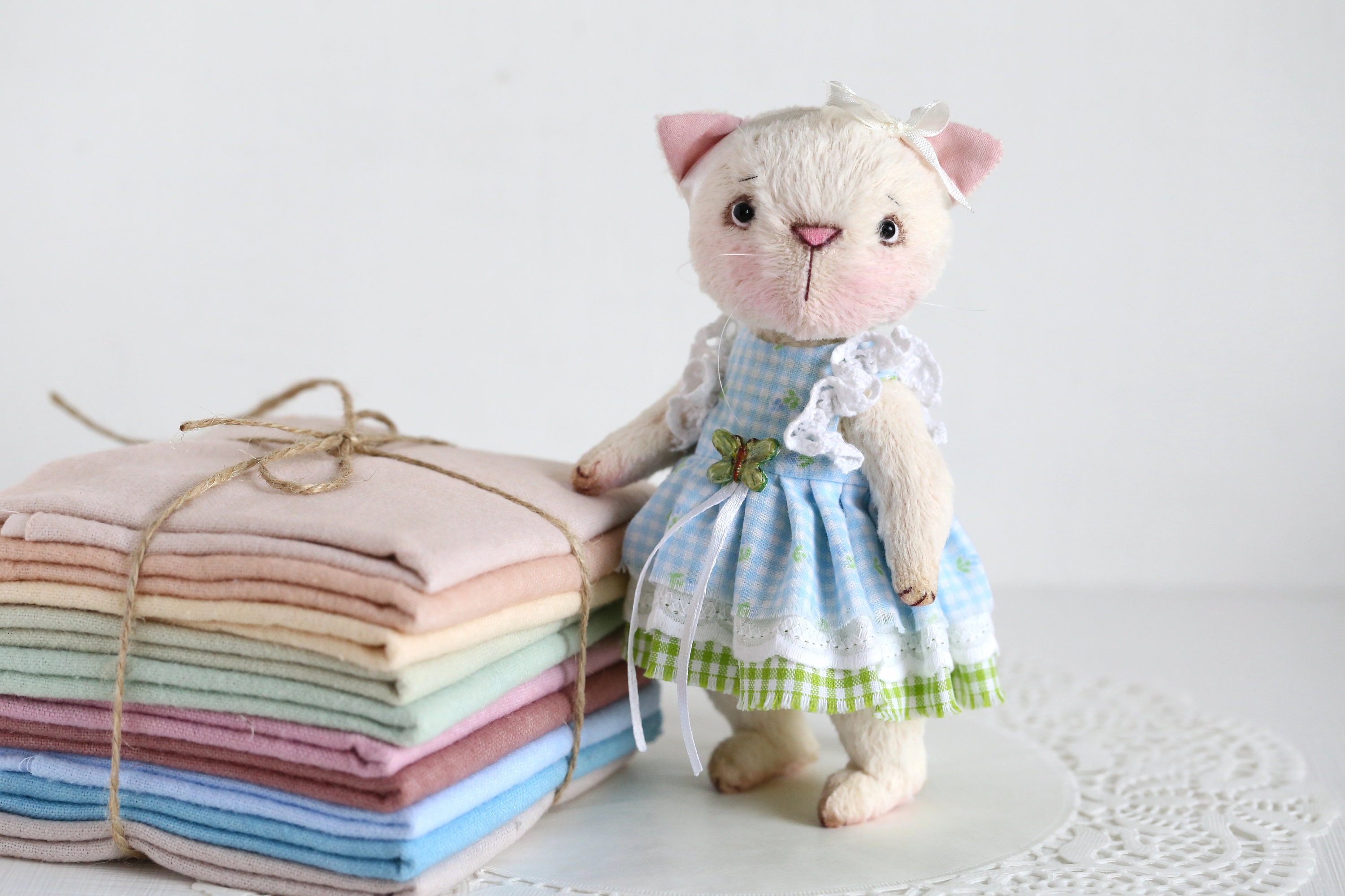 Stuffed Teddy Cat Plush Toy, Art Cat Doll Animal, Unique Pet Gift ...