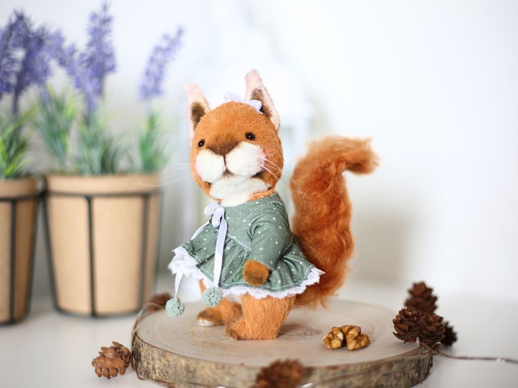 Squirrel Stuffed Animal, Gift for Her, Collectible Teddy Squirrel Doll ...