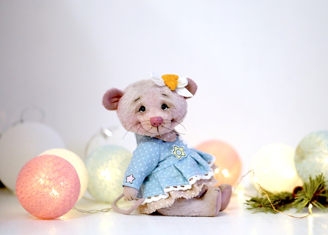 Doll Animal Teddy Mouse Figurine as Christmas Stocking Gift - Etsy