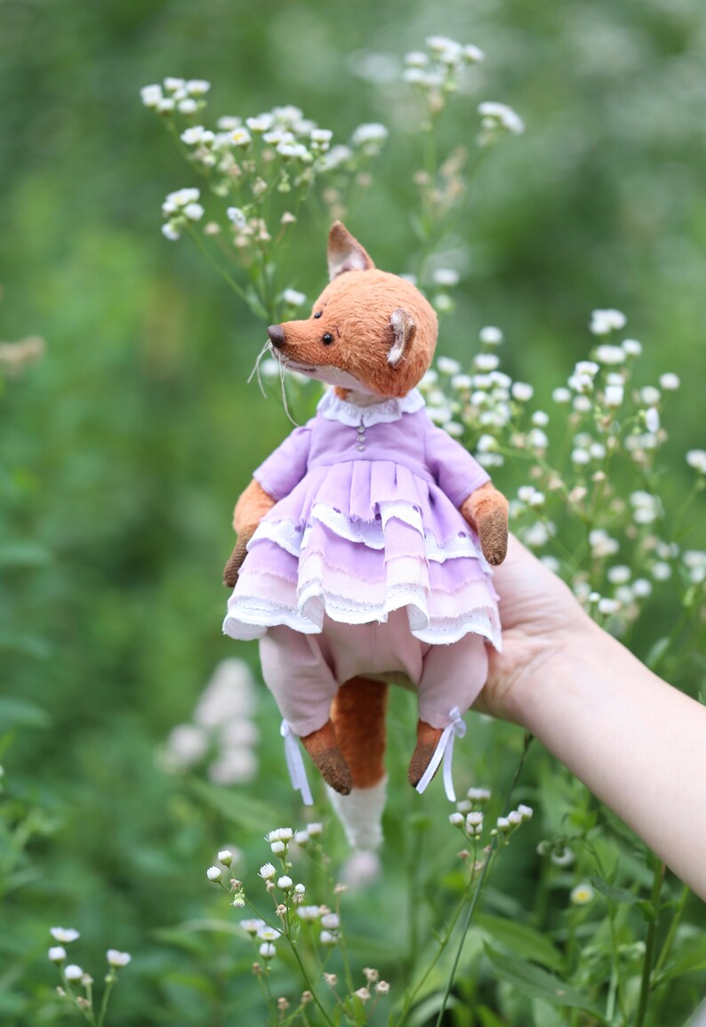 Stuffed Teddy Fox Plush Animal Toy as Nursery Room Decor, Fox Art Rag ...