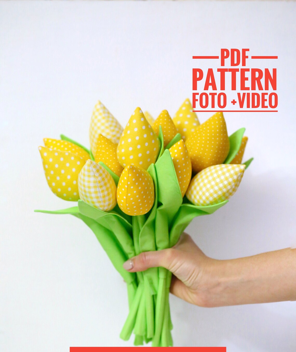 Fabric Tulip PDF Sewing Pattern Fabric Flowers Video - Etsy