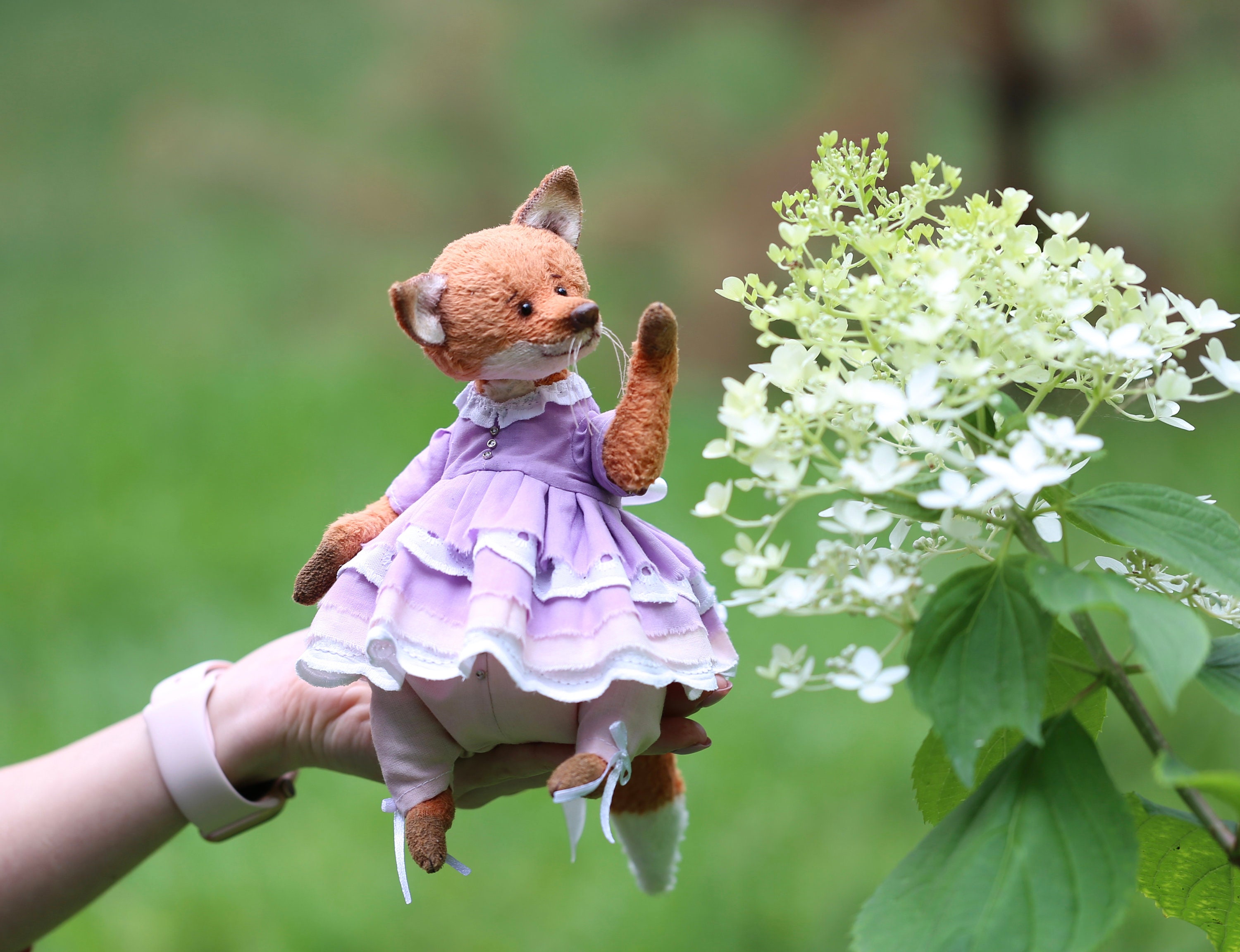 Teddy Fox Plush Stuffed Animal Toy as Christmas Gift, Fox Art Doll as ...