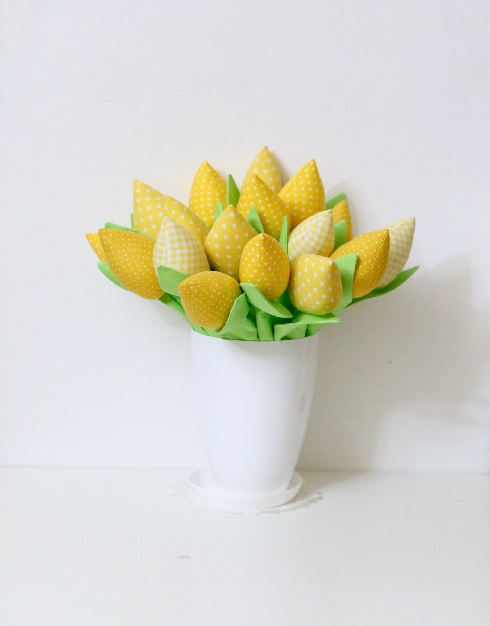 Cotton Tulips Fabric Flowers as Birthday Bouquet Gift, Fall Tulip ...