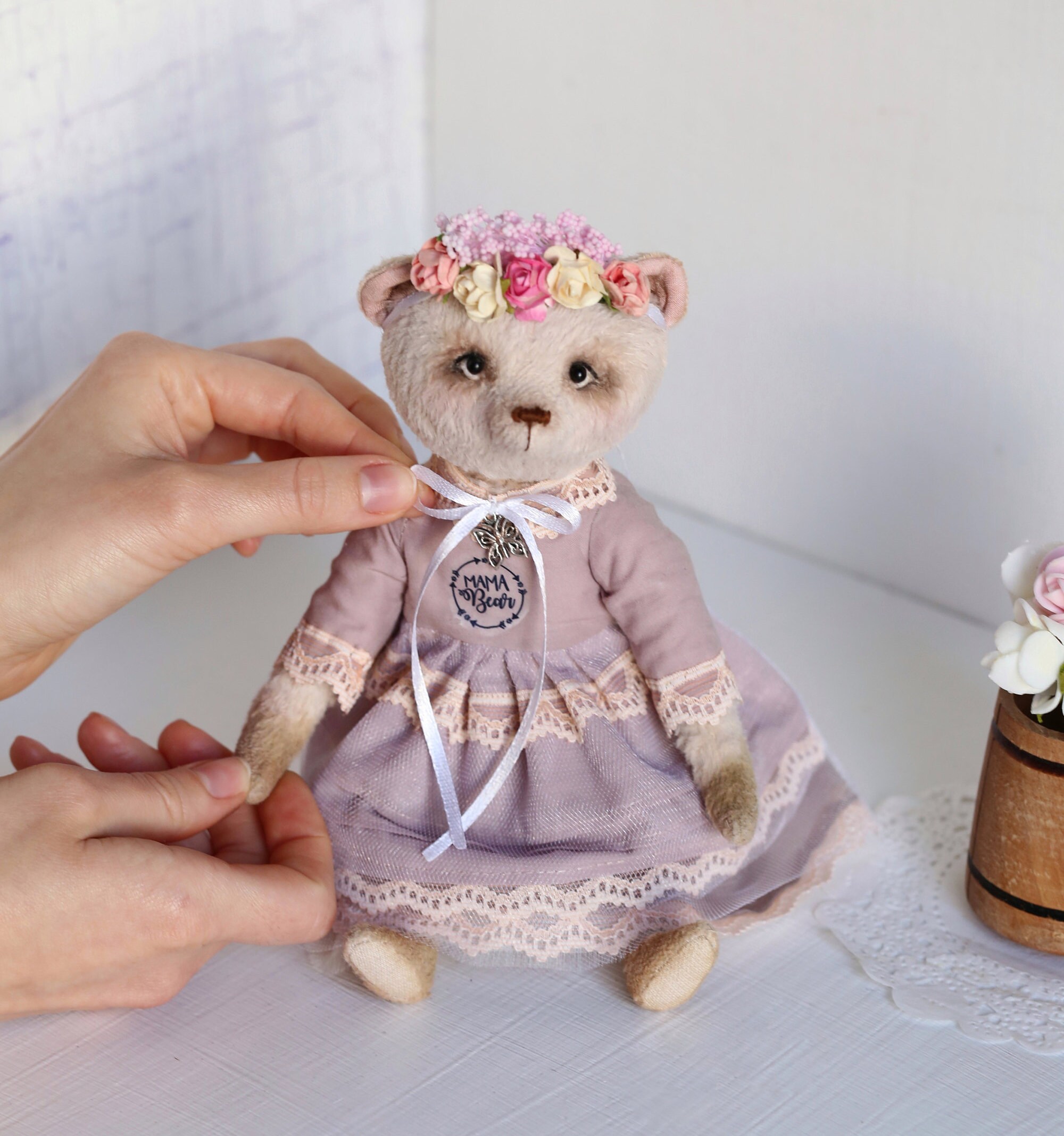 Stuffed Artist Teddy Bear Toy, Custom Joint Teddy Bear, Plush Mama Bear ...