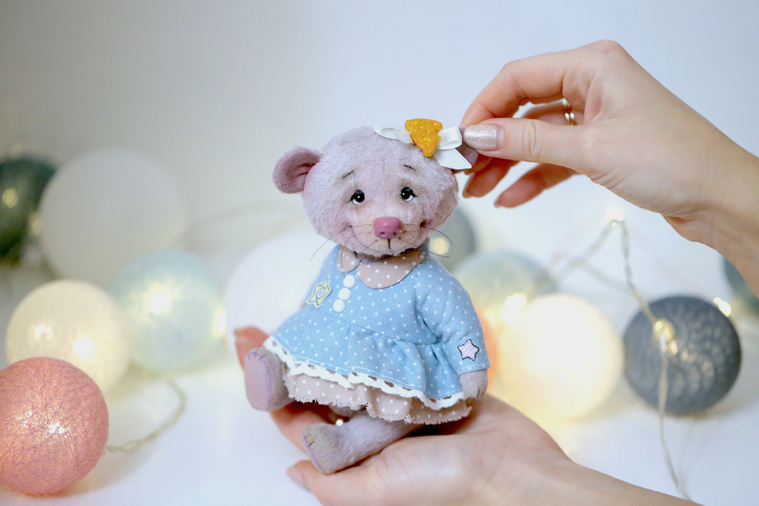 Doll Animal Teddy Mouse Figurine as Christmas Stocking Gift - Etsy