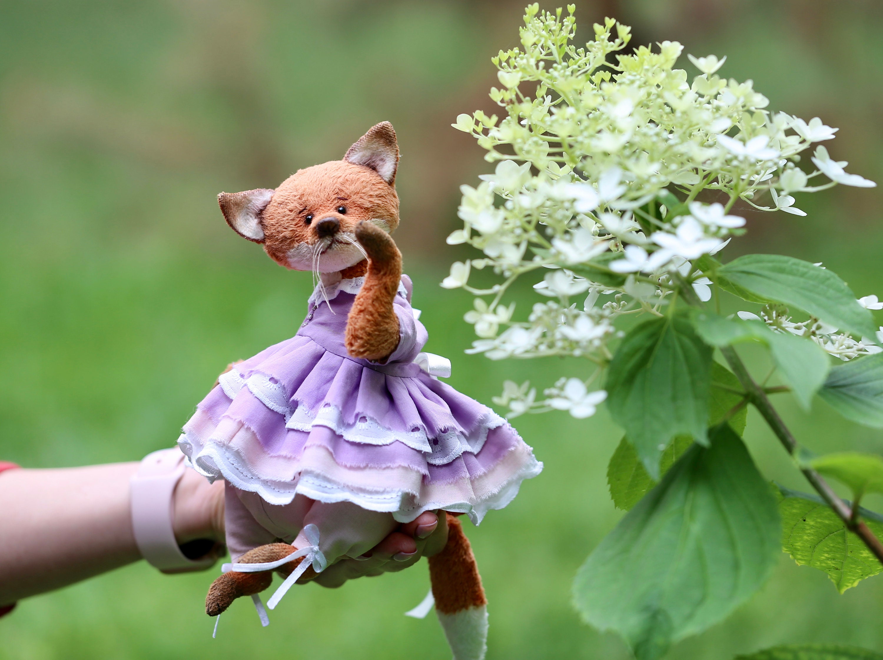 Teddy Fox Plush Stuffed Animal Toy as Christmas Gift, Fox Art Doll as ...