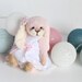 Stuffed Pink Teddy Rabbit Toy as Christmas Gift, Small Teddy Bunny Art ...