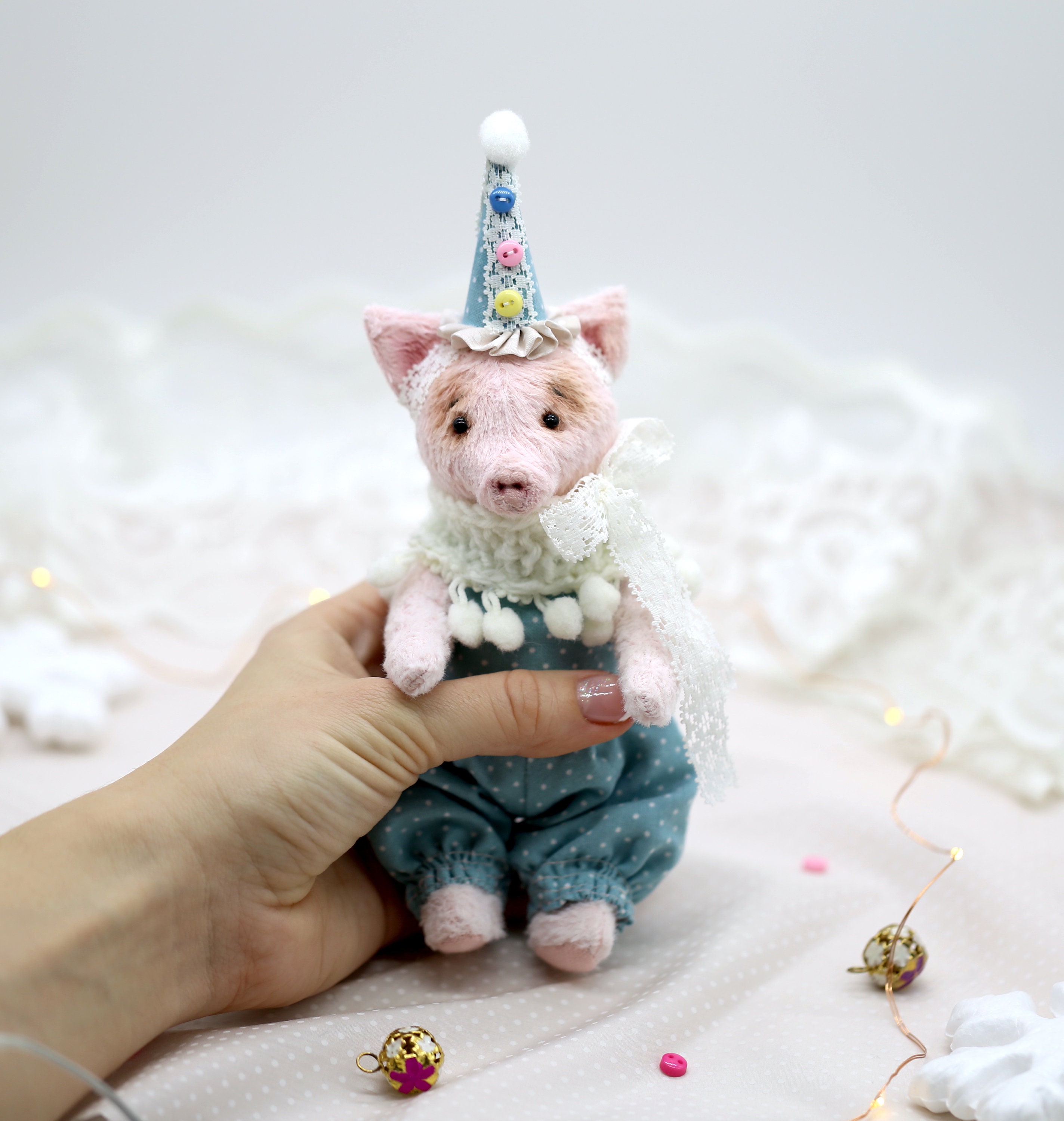 Pig Stuffed Animal Toy Figurine, Teddy Pig Doll, Birthday Piggy Toy as ...
