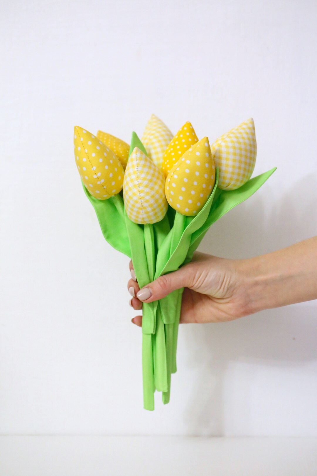 Cotton Tulips Fabric Flowers as Birthday Bouquet Gift, Fall Tulip ...