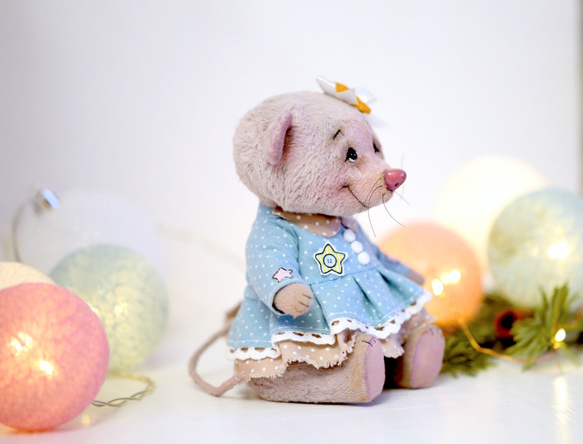 Doll Animal Teddy Mouse Figurine as Christmas Stocking Gift - Etsy