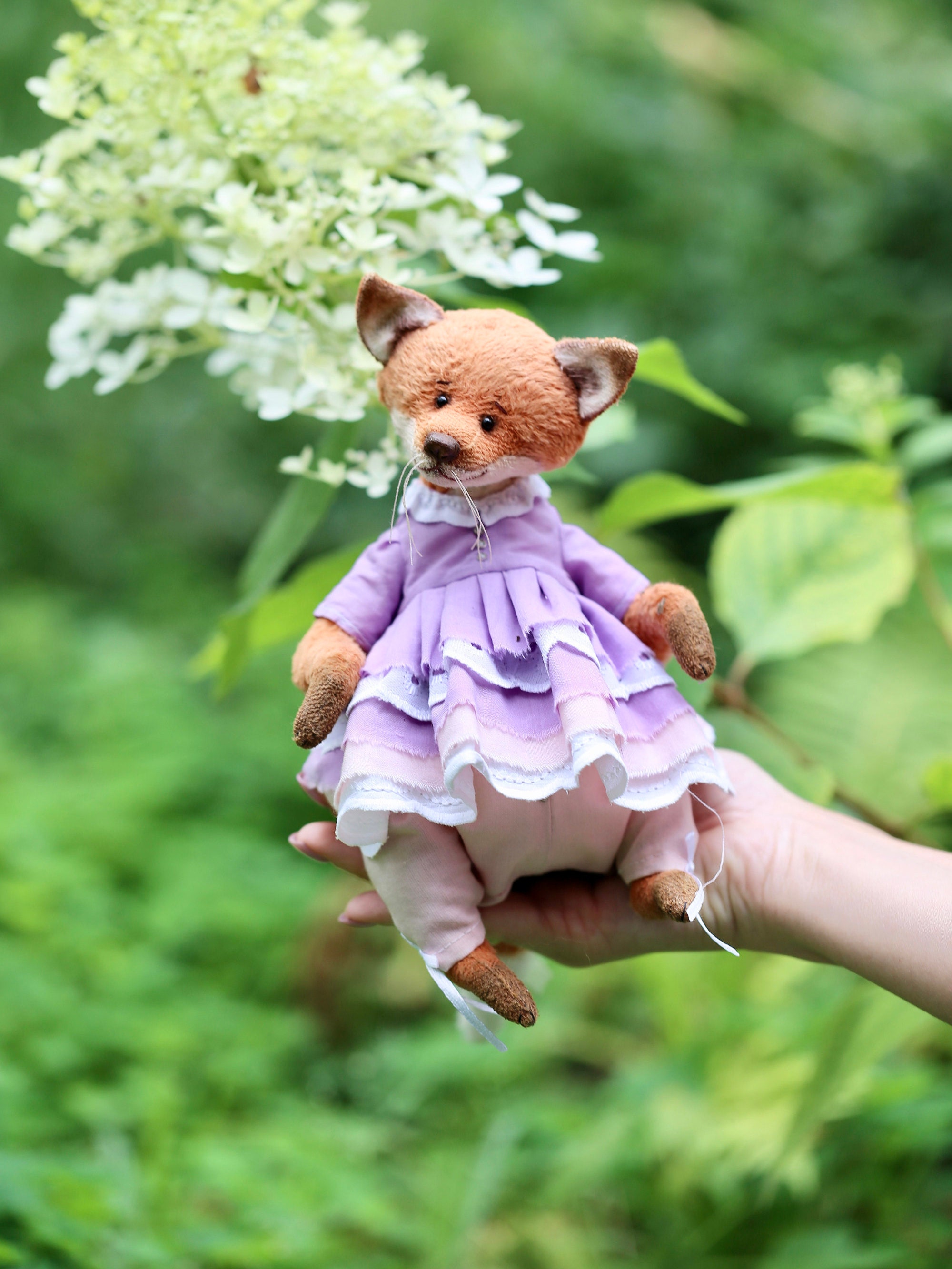 Teddy Fox Plush Stuffed Animal Toy as Christmas Gift, Fox Art Doll as ...