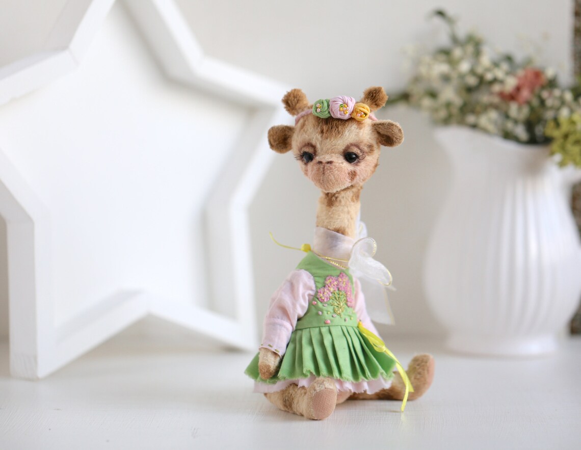 Stuffed Teddy Giraffe Art Toy as Christmas Gift Artist Fabric - Etsy